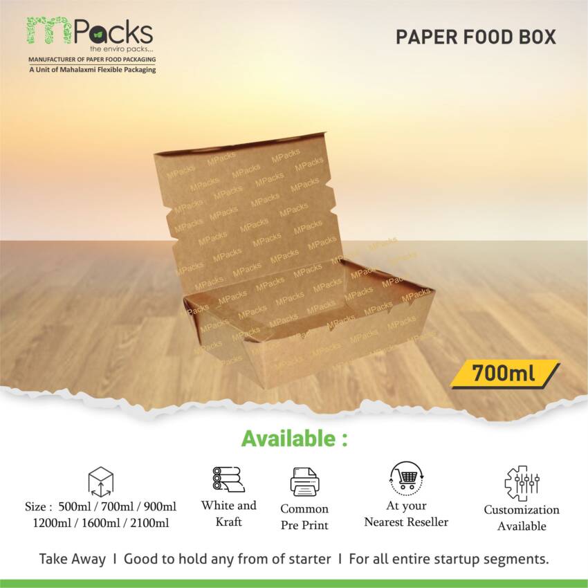 Paper Food Box, 700 ml – Kraft – Mpacks