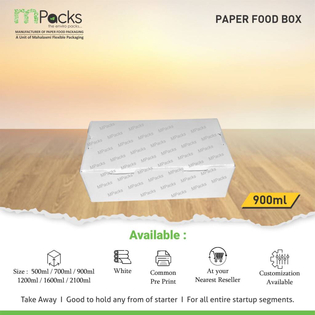 Paper Food Box, 900 – White – Mpacks