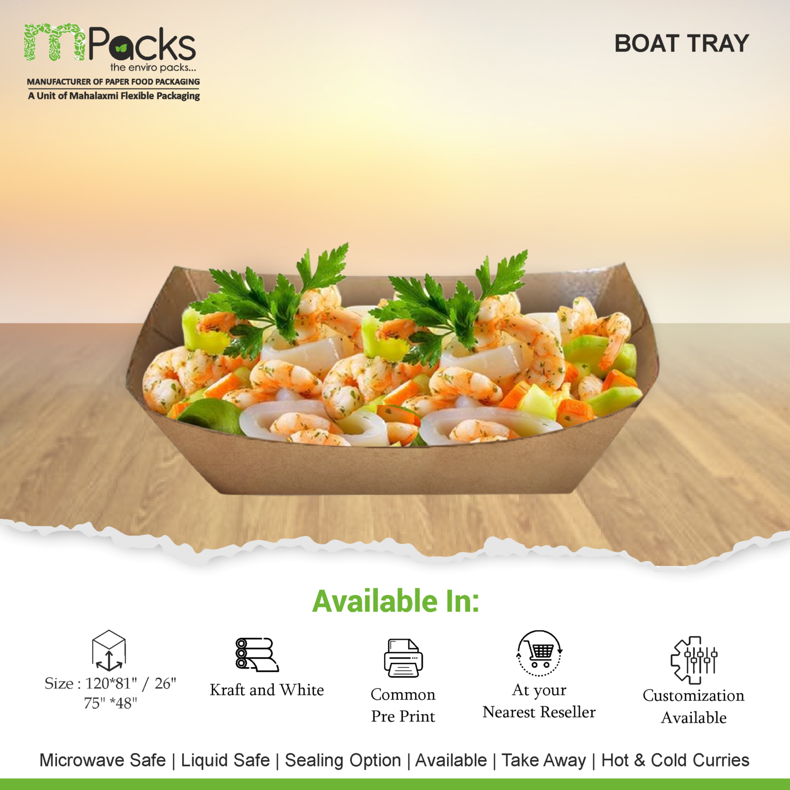 Boat Tray 10oz Kraft – Mpacks