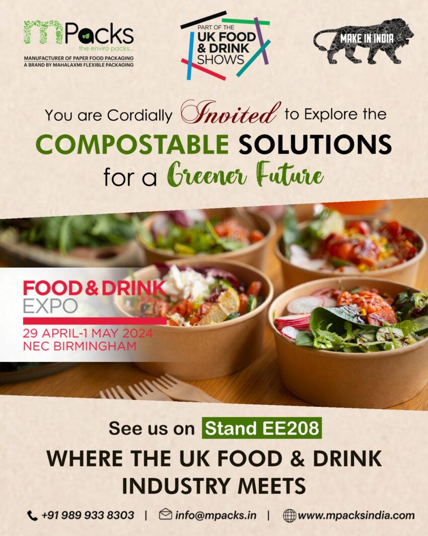 Mpacks Exhibited Paper Food Packaging Products at the UK’s Food & Drink EXPO - Mpacks